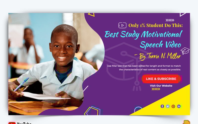 Education YouTube Thumbnail Design -014 - TemplateMonster