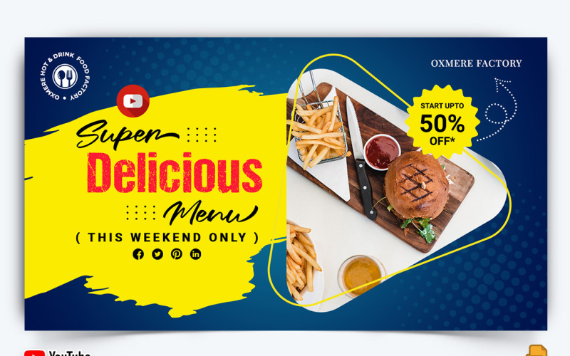 Food and Restaurant YouTube Thumbnail Design -012