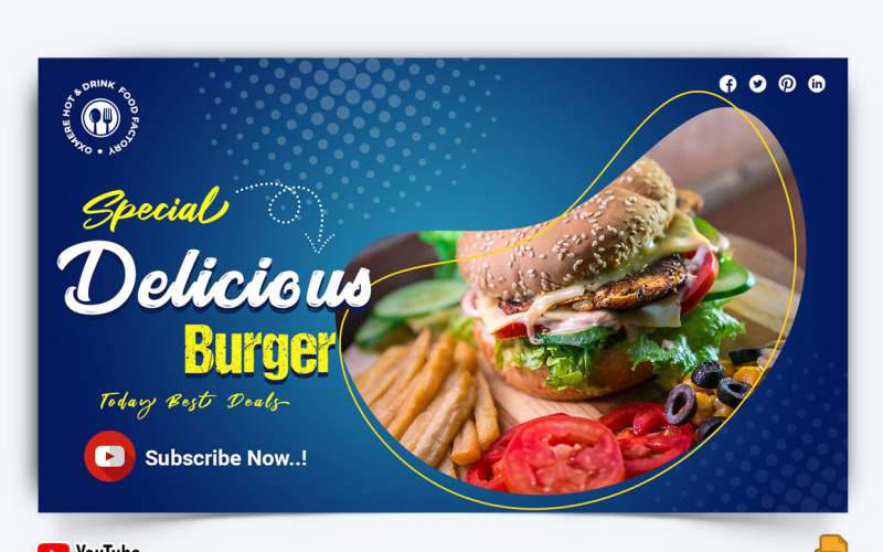 Food and Restaurant YouTube Thumbnail Design -017