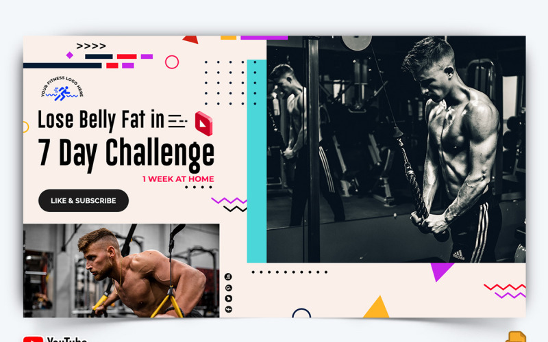 Gym and Fitness YouTube Thumbnail Design -011