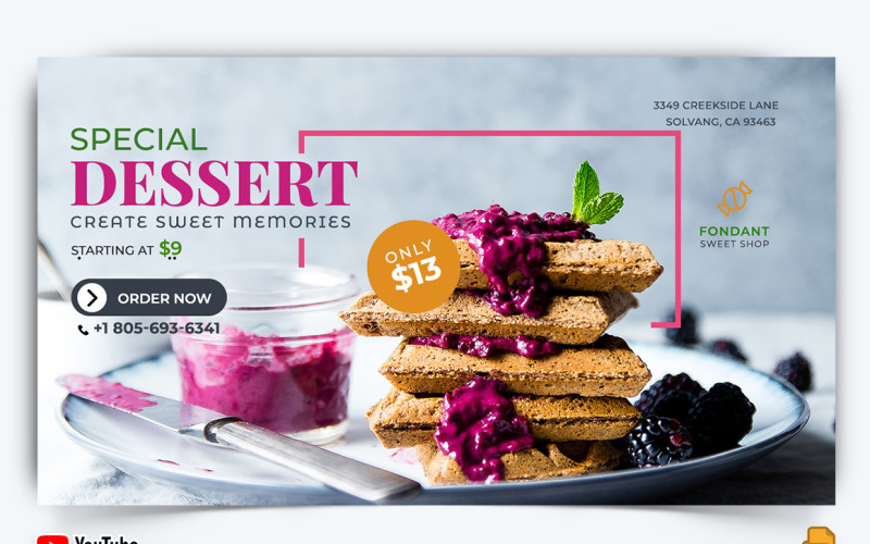 Food and Restaurant YouTube Thumbnail Design -046