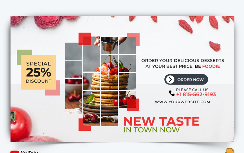 Food and Restaurant YouTube Thumbnail Design -047