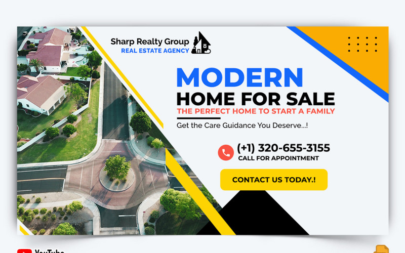Real Estate YouTube Thumbnail Design -001 - TemplateMonster