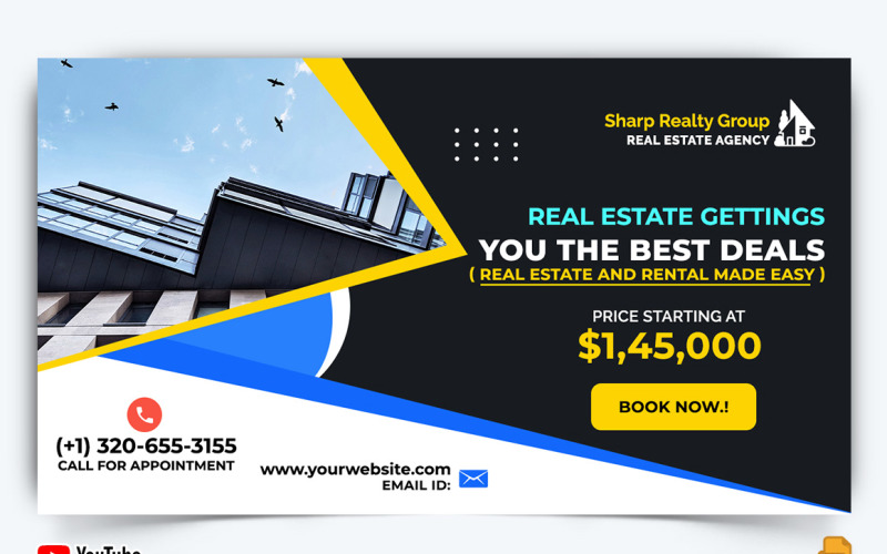 Real Estate YouTube Thumbnail Design -002 - TemplateMonster