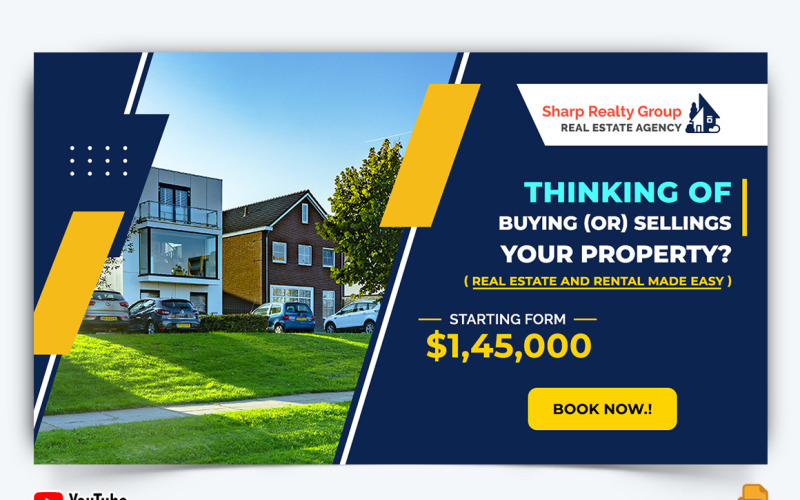 Real Estate YouTube Thumbnail Design -004 - TemplateMonster