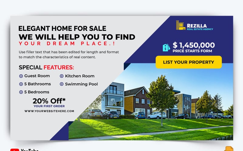 Real Estate YouTube Thumbnail Design -020 - TemplateMonster