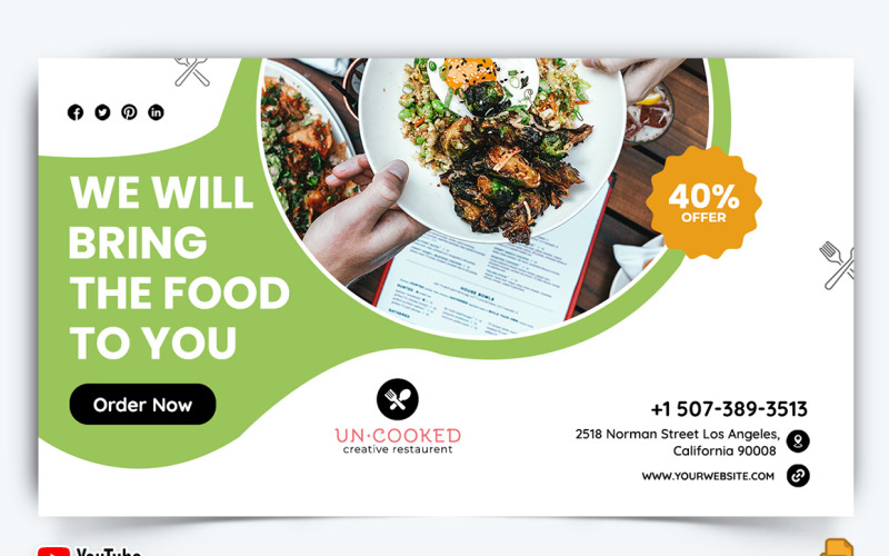 Restaurant and Food YouTube Thumbnail Design -007