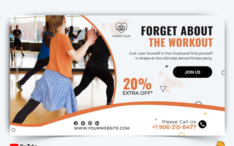 Zumba Dance YouTube Thumbnail Design -003 - TemplateMonster