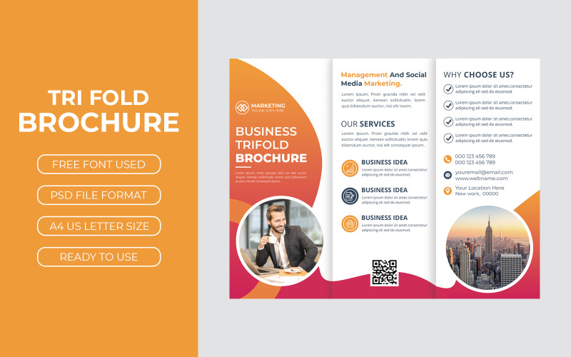 Simple Tri Brochure Cover design #284641 - TemplateMonster