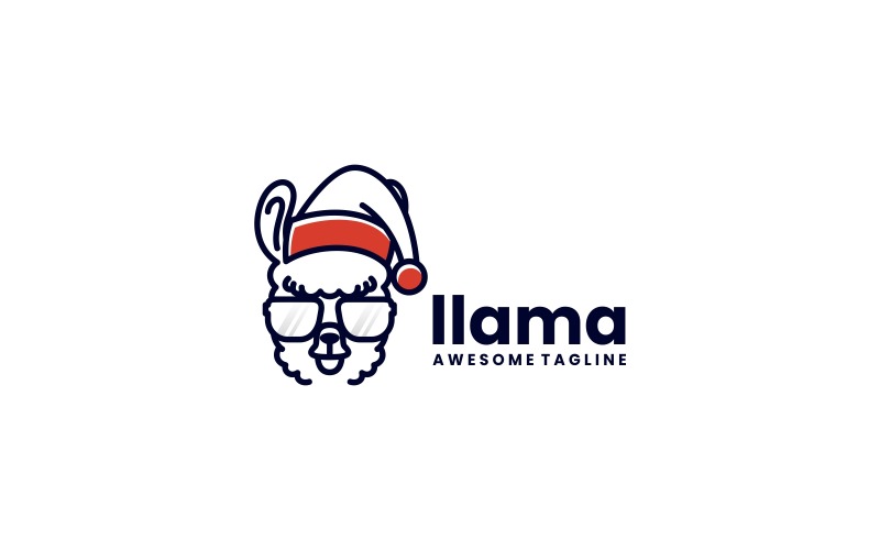 Logo de dessin animé de mascotte de lama - TemplateMonster