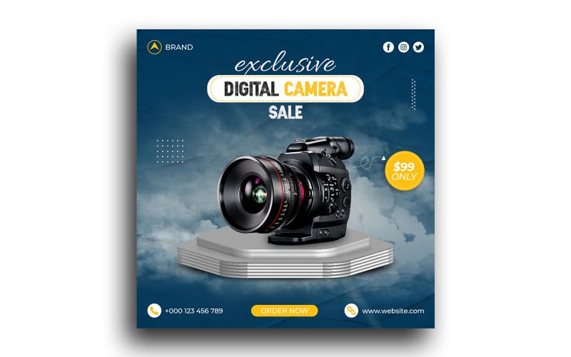 Digital Camera Sale Social Media Post template