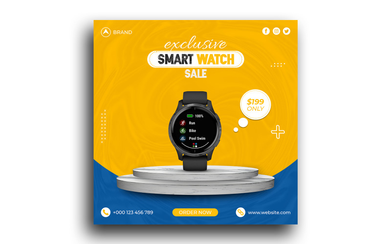 Watch Sale Social Media Post Instagram Banner Template