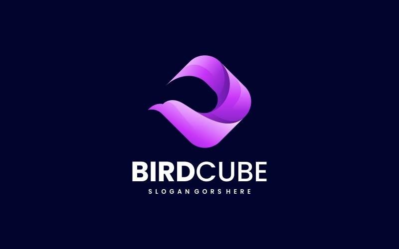 Bird Cube Gradient Logo Style #285069 - TemplateMonster