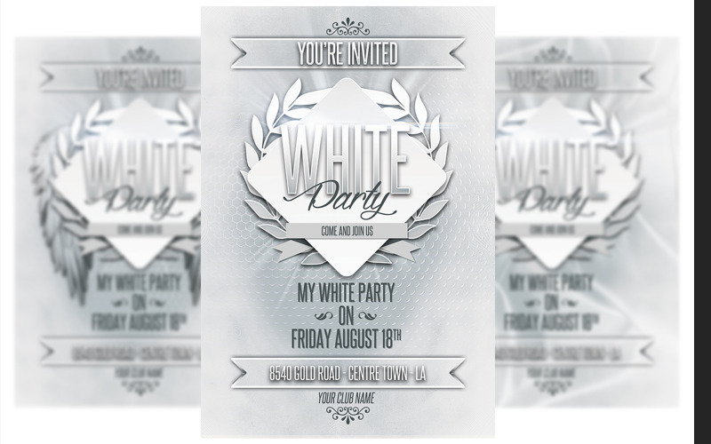 Plantilla De Invitación De Fiesta En Blanco