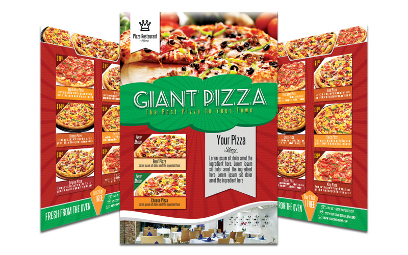 Pizza Menu Flyer Template #285179 - TemplateMonster