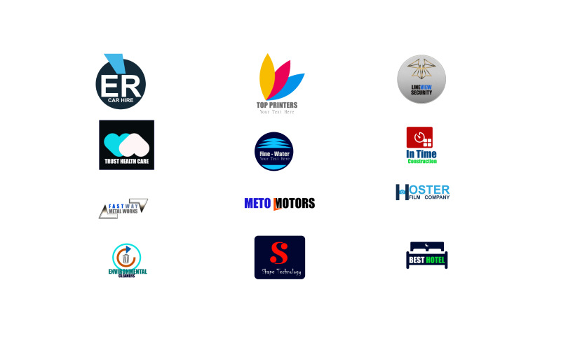 12 Logotipos Universais - Modelo de Logotipo Multiuso