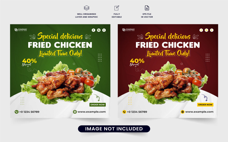 Delicious food template vector design - TemplateMonster