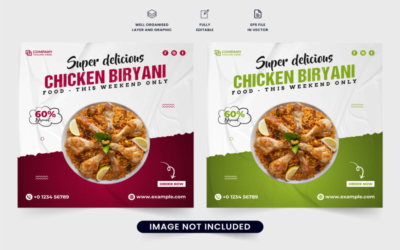 Restaurant web banner template vector - TemplateMonster