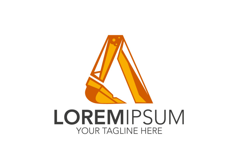 Excavator design in the shape of the letter A
