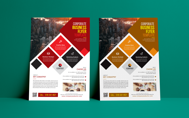 Company Project Business Flyer V.038 - TemplateMonster