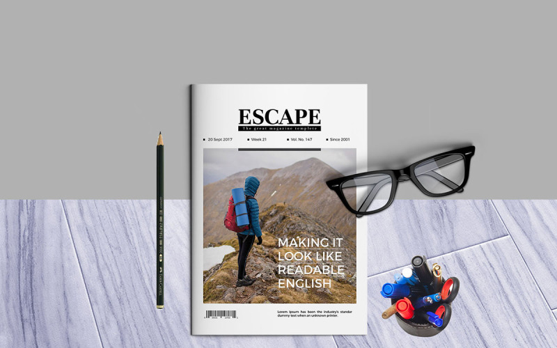 Fichier Indesign de modèle de magazine moderne