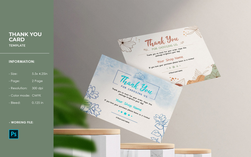 Business Thank You Card Template #285628 - TemplateMonster