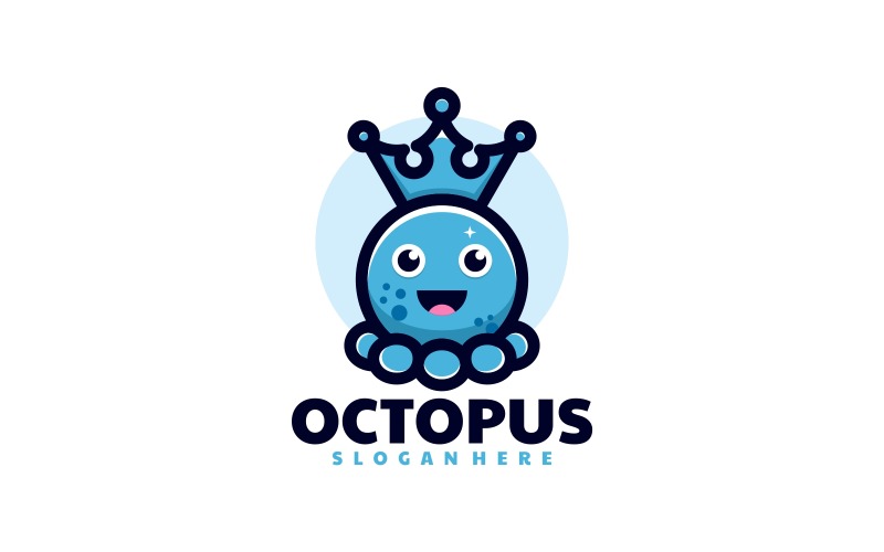 Logotipo de Mascote Simples Polvo Estilo 1 - TemplateMonster