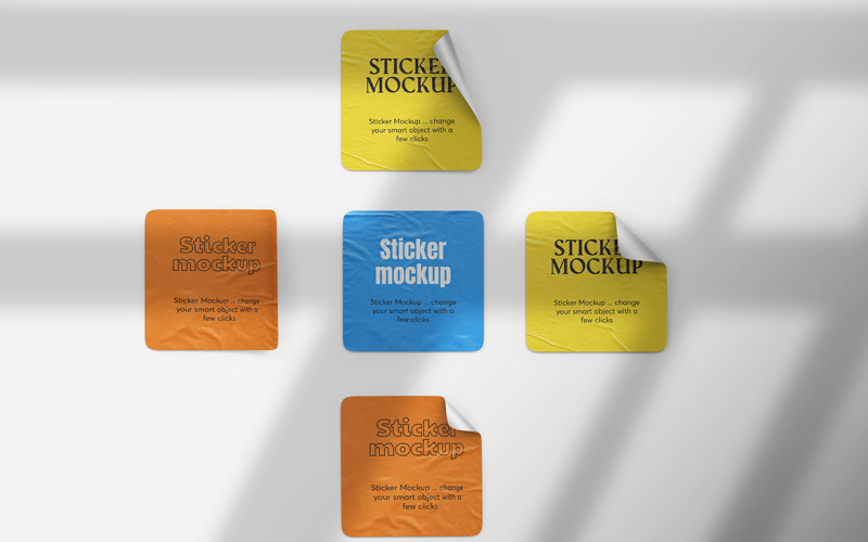 Square Sticker Mockup Vol 08 #285728 - TemplateMonster