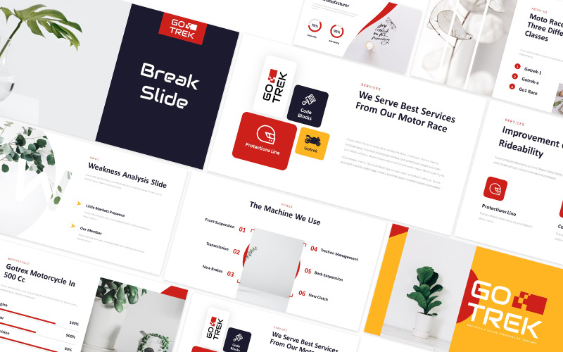 Modello PowerPoint per corse motociclistiche di Gotrek