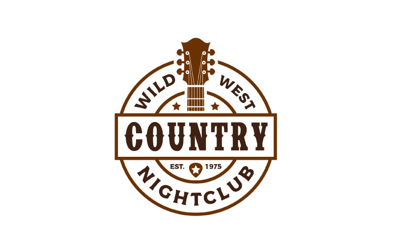 Vector de diseño de logotipo de sello de música country clásico retro ...
