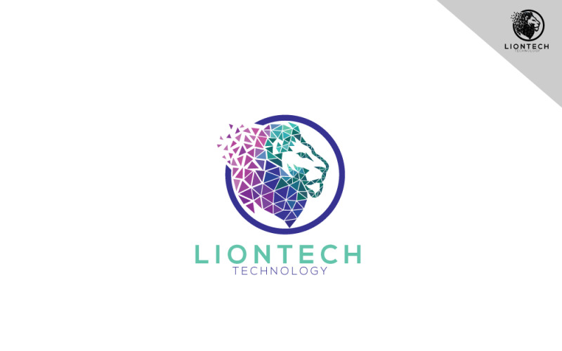 Modèle de logo Lion Tech moderne #285945 - TemplateMonster
