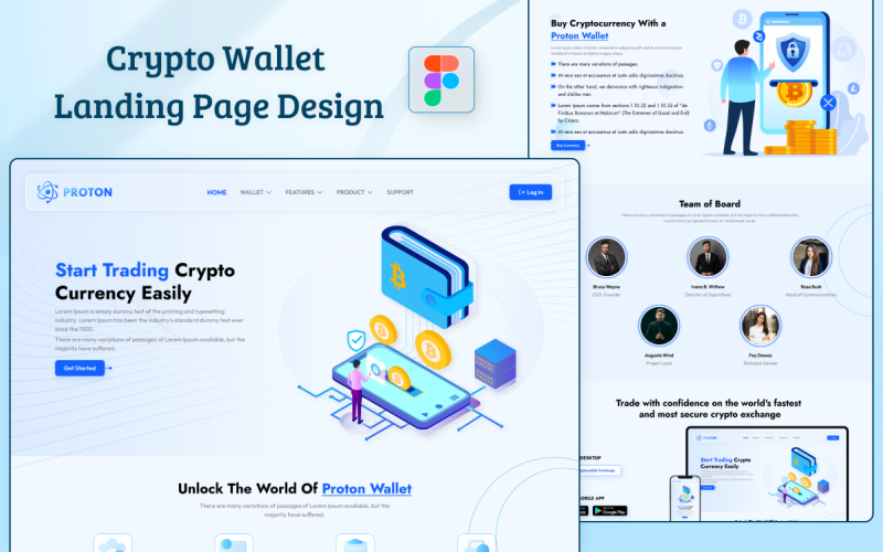Crypto Wallet - Landing Page Figma Kit - TemplateMonster
