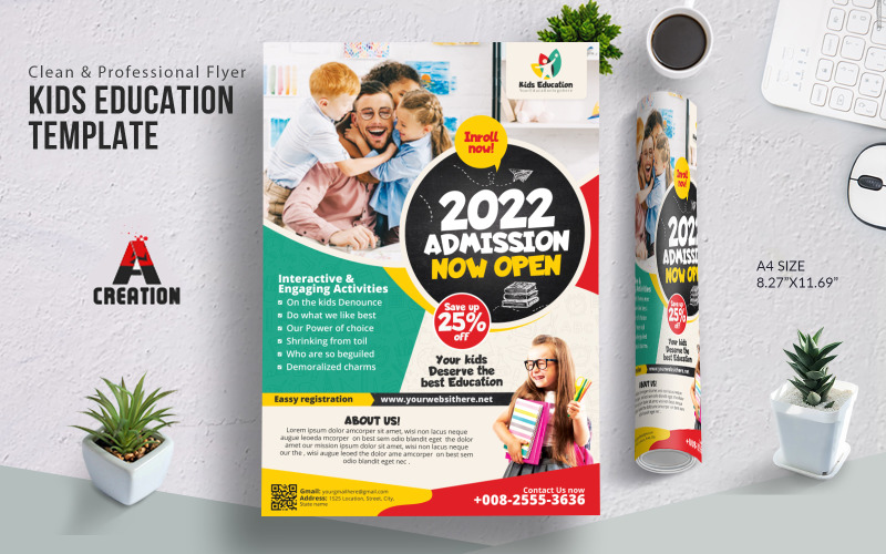 Kids Education Activities Flyer Template - TemplateMonster