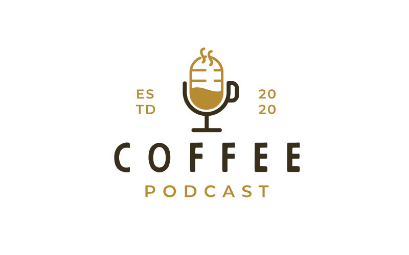 Inspiration de conception de logo de podcast de café