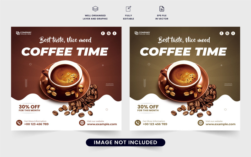 Coffee promotion template vector design - TemplateMonster