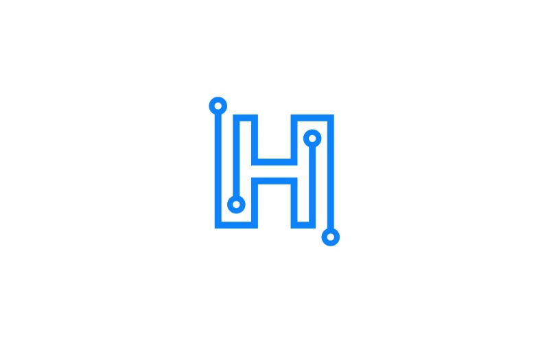 H Harfi Elektronik Devre Teknolojisi Logosu - TemplateMonster