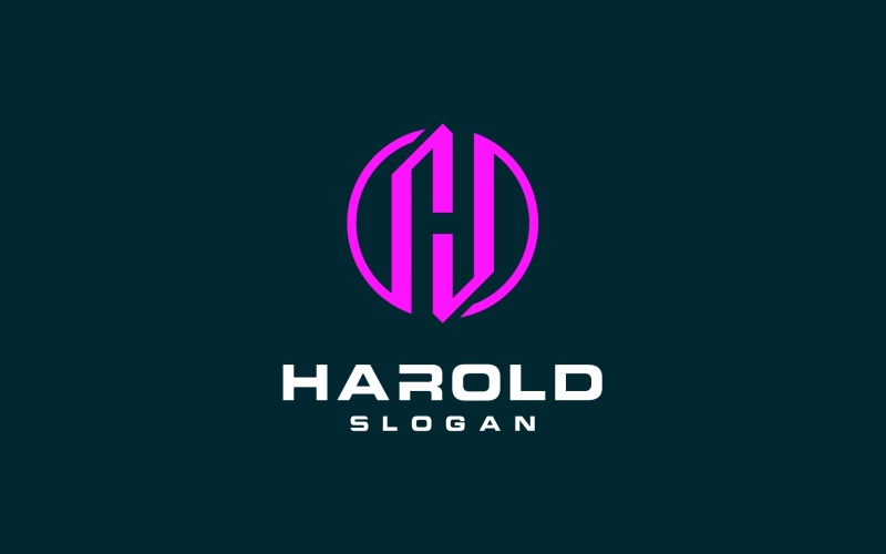 Letter H Circle Monogram Logo #286367 - TemplateMonster