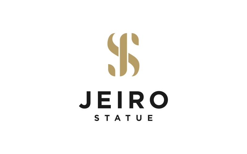 Logotipo elegante del monograma de la letra JS