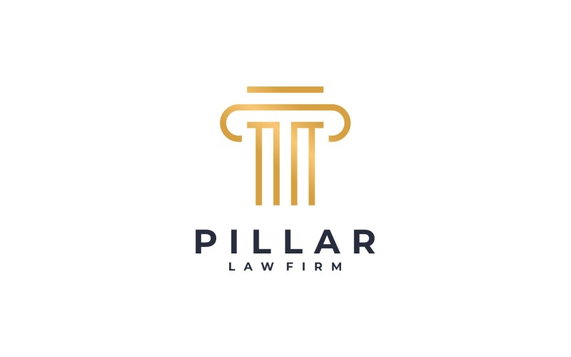 Pillar Law Firm Attorney Gold Logo #286376 - TemplateMonster