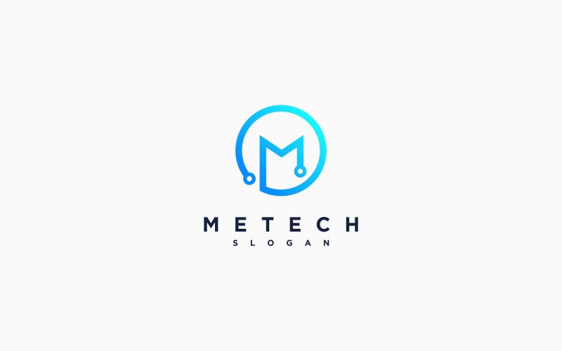 Letter M Technology Electronic Logo #286474 - TemplateMonster