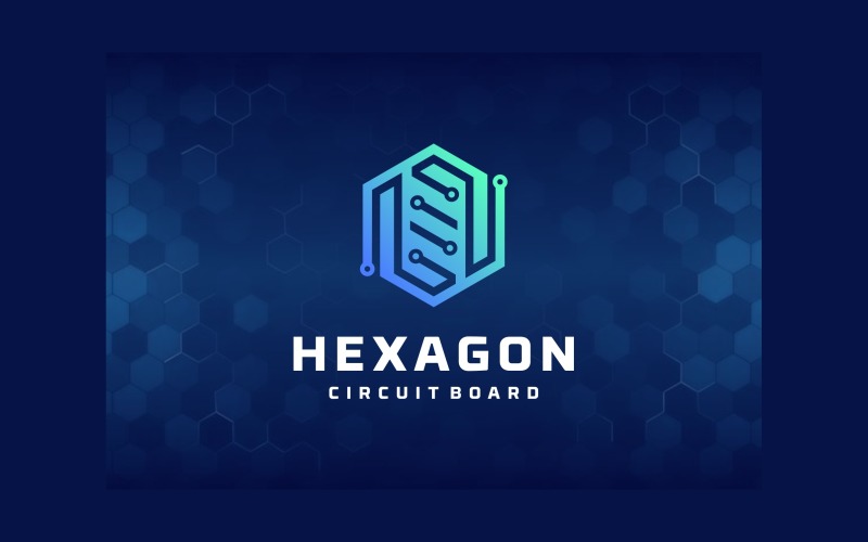 Logo de technologie électronique de circuit hexagonal