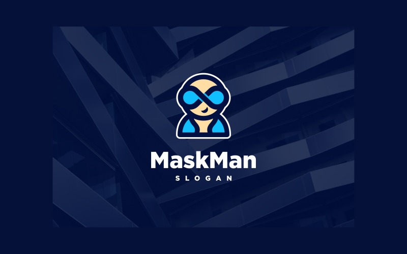 Mask Man Mascot Superhero Infinity Logo - TemplateMonster