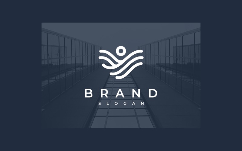 Simple Wave Wavy Flow Line Curve Logo - TemplateMonster