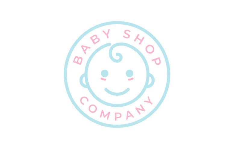Simple Cute Happy Baby Toddler Babies Logo Template