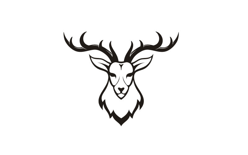 Hirschgeweih Kopf Logo Design Illustration - TemplateMonster