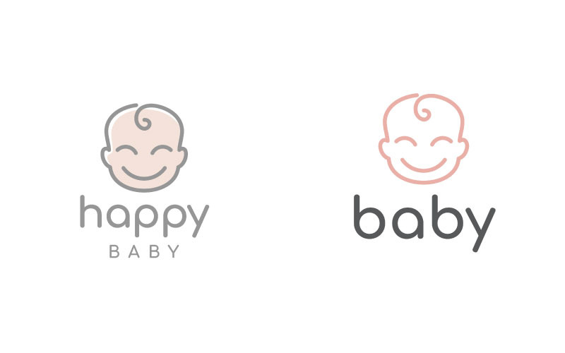 Modelo de Design de Logotipo de Bebês Bebês Bebês Felizes Bonitos