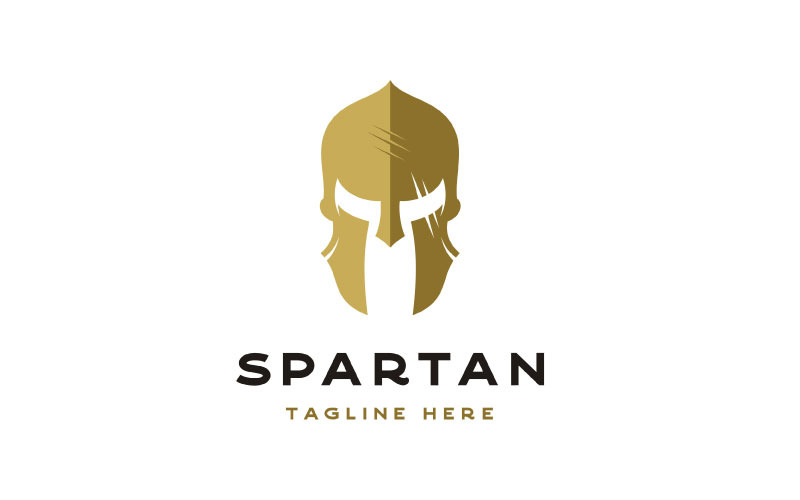 Retro logo Spartan Sparta, šablona návrhu loga Spartan Helmet
