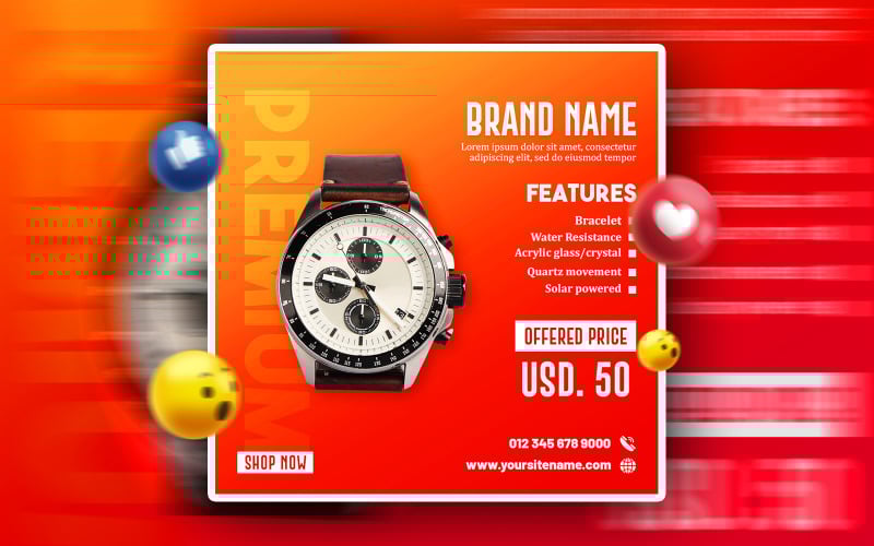 Iconic Smart Watch Social Media Promotional Ads Banner