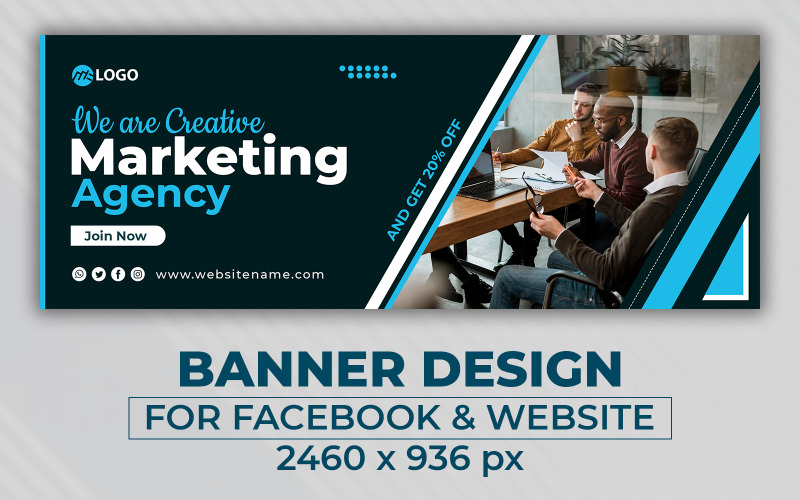 Marketing Agency Banner Template Design - TemplateMonster