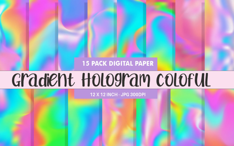 Digital Paper Hologram Wave Texture Background